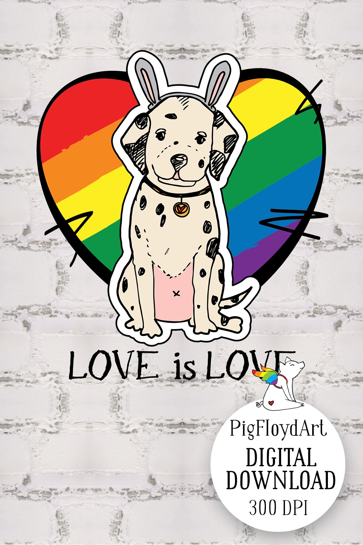 Puppy lgbt, Dalmatian, Love is Love, Lgbtq Pride, Happy Prid