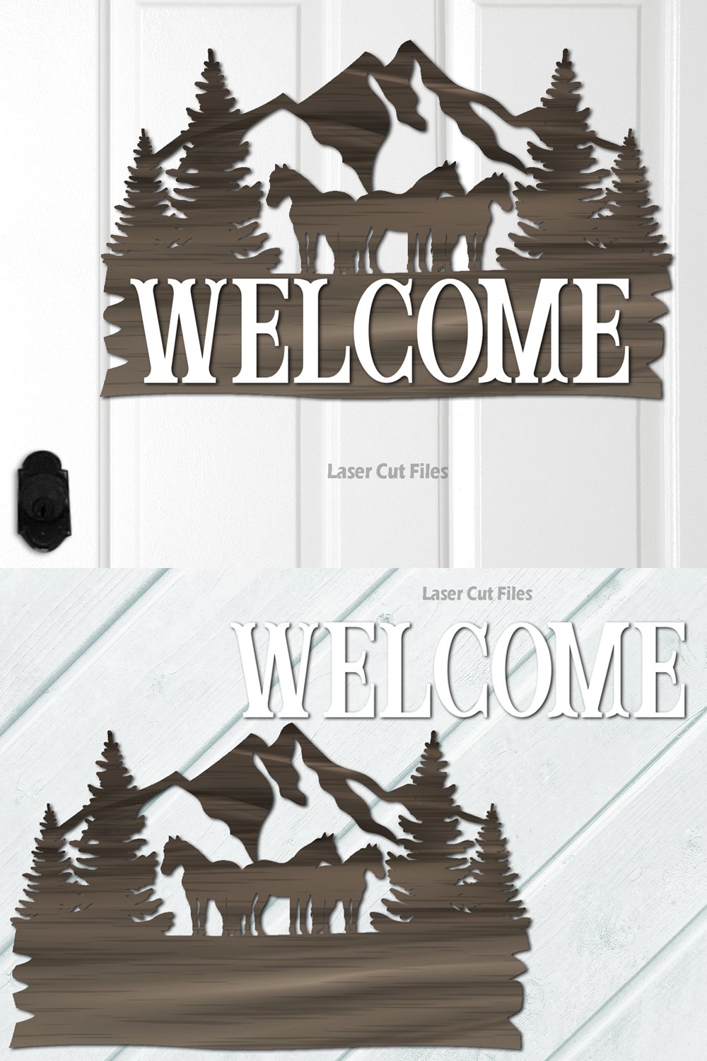 Horse SVG Laser Cut Files | Forest SVG | Welcome Sign SVG