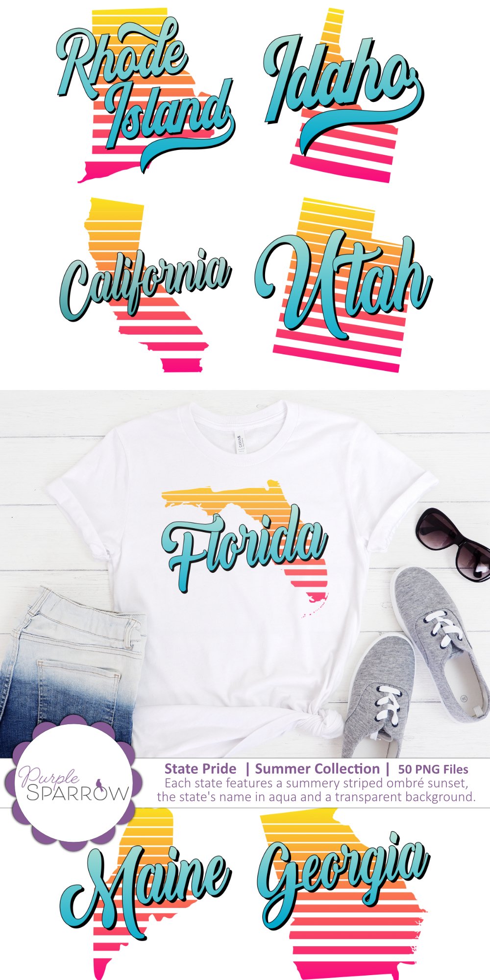 State Pride | Summer Collection | 50 PNG Files