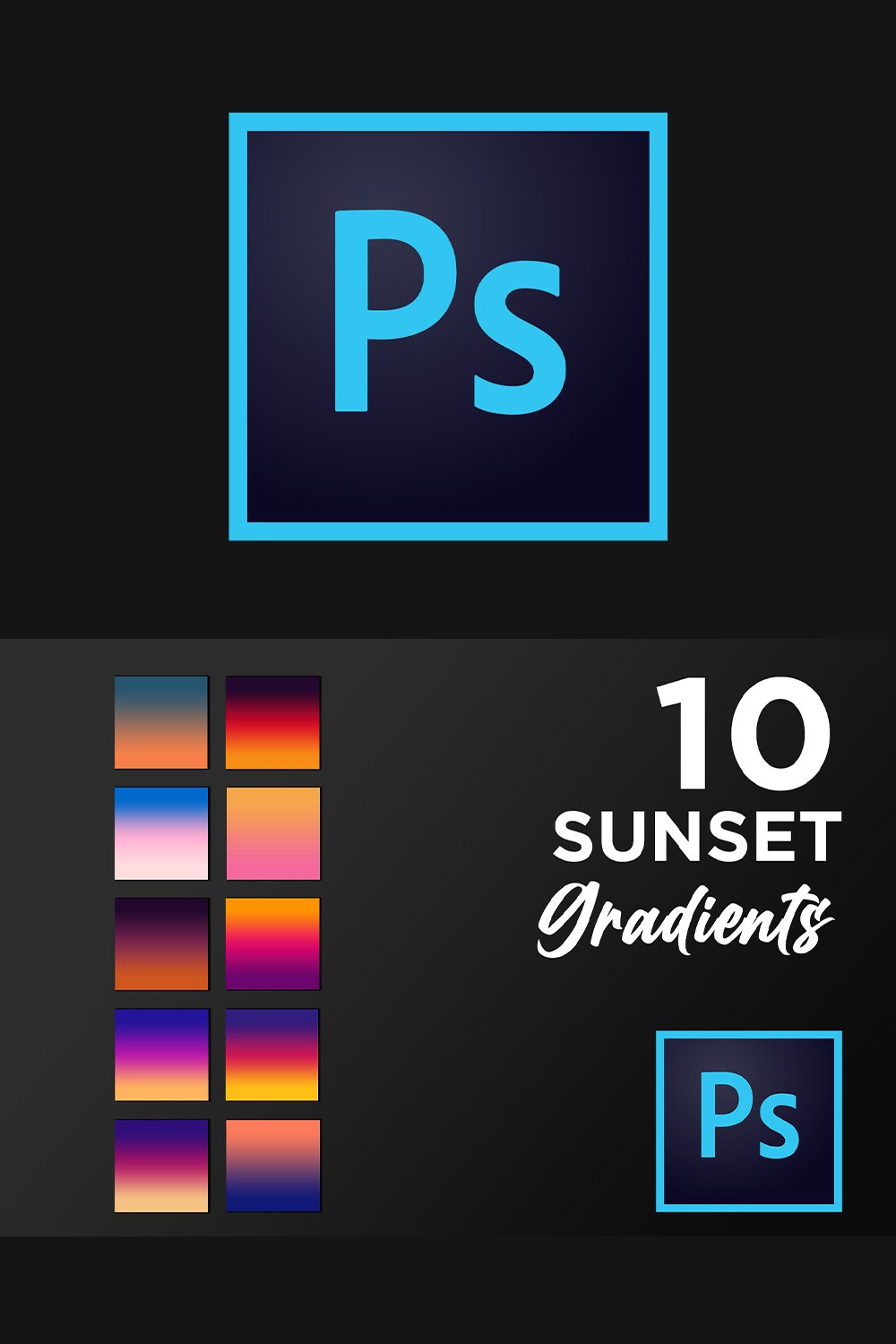 Adobe Photoshop sunset gradient pack GRD gradients