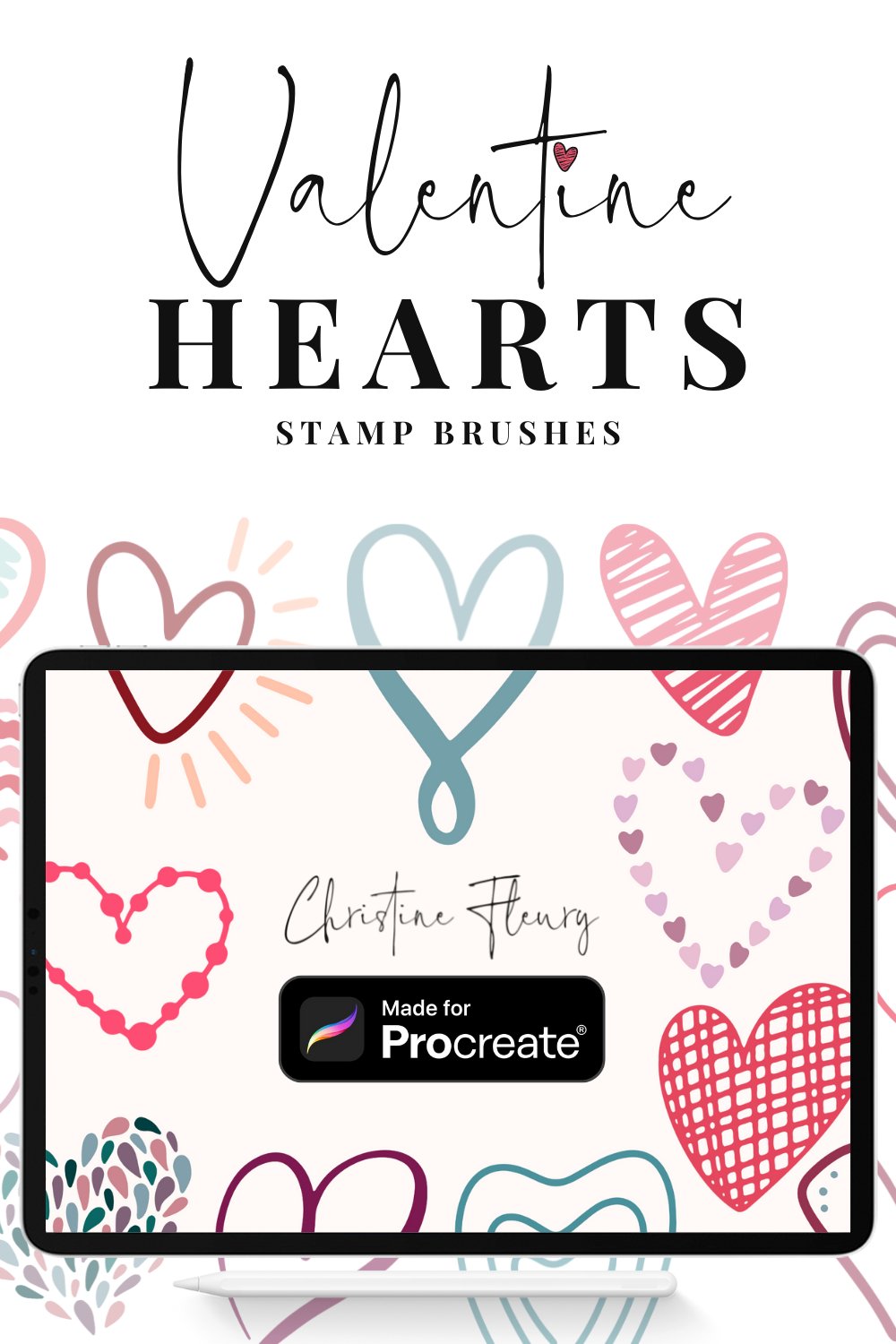 Valentine Heart Procreate Stamp Brushes