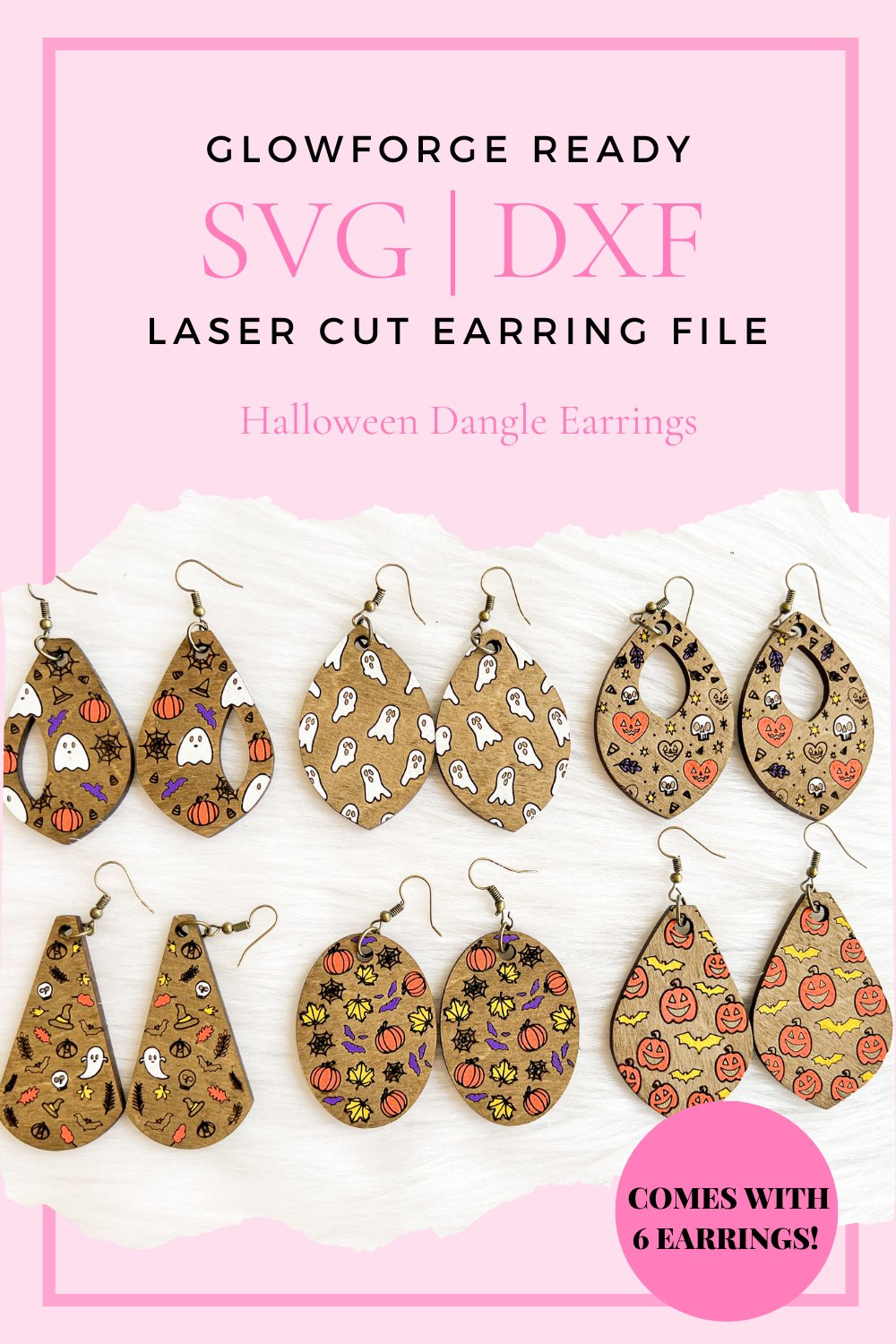 Cute Halloween Dangle Bundle Earrings - Laser Cut SVG DXF