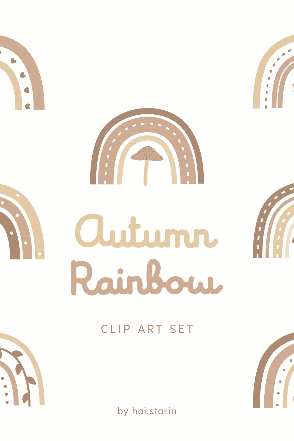 Autumn Rainbow Clip Art Set