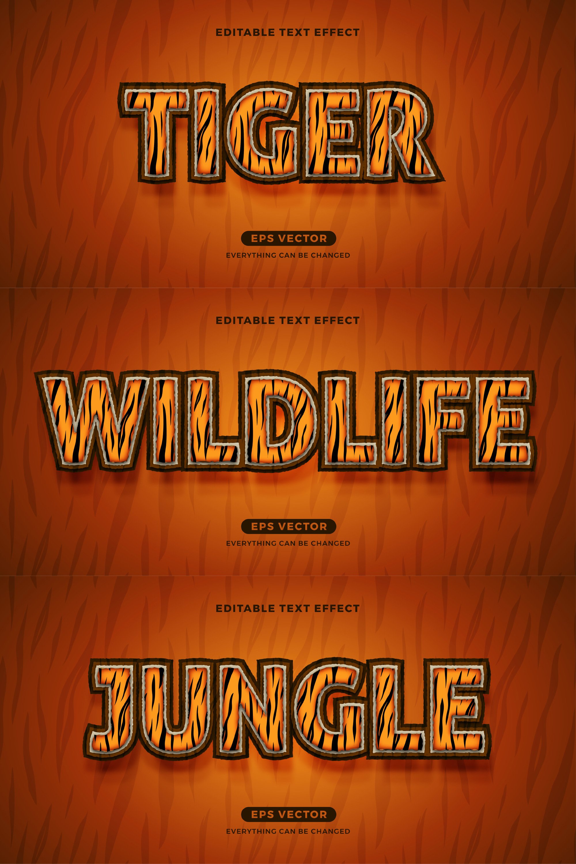 Tiger editable text effect vector template