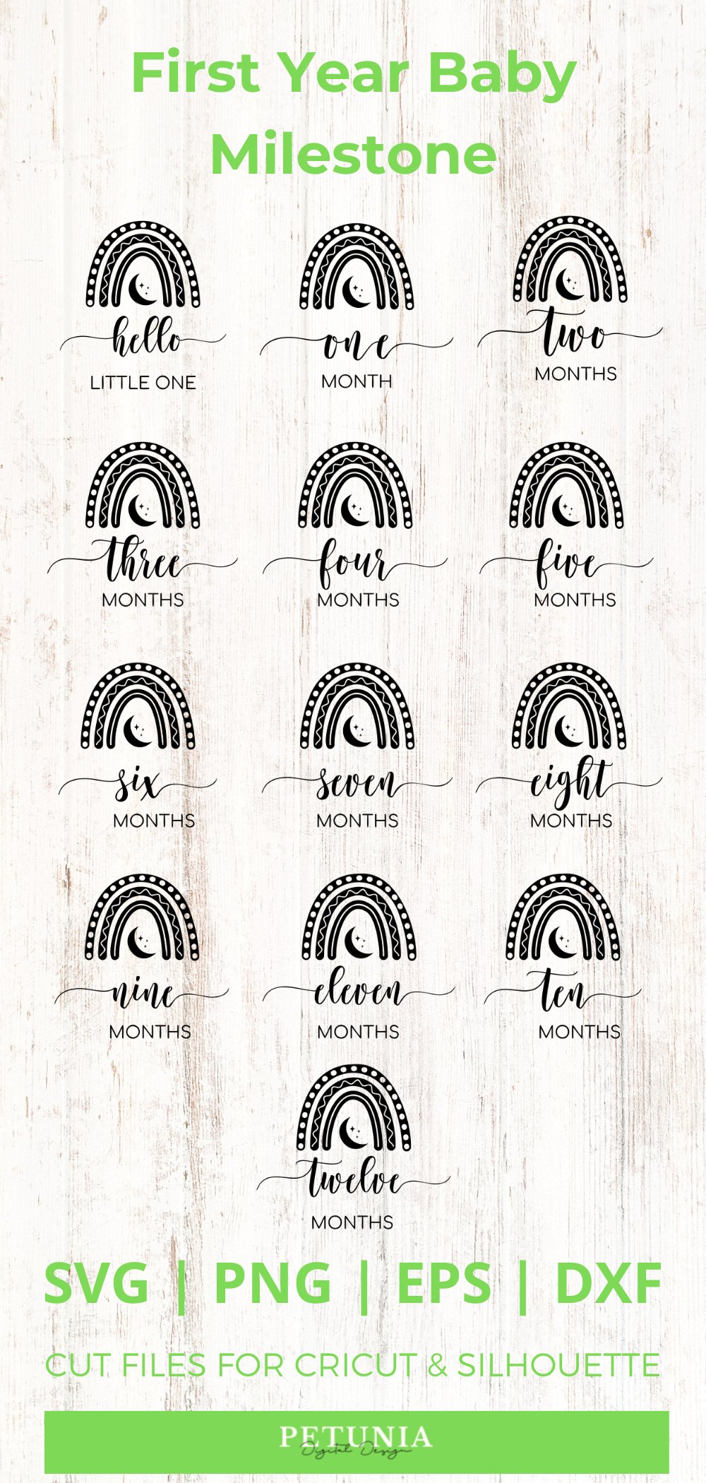 Boho Baby Milestones Svg Cut File Newborn Sign SVG