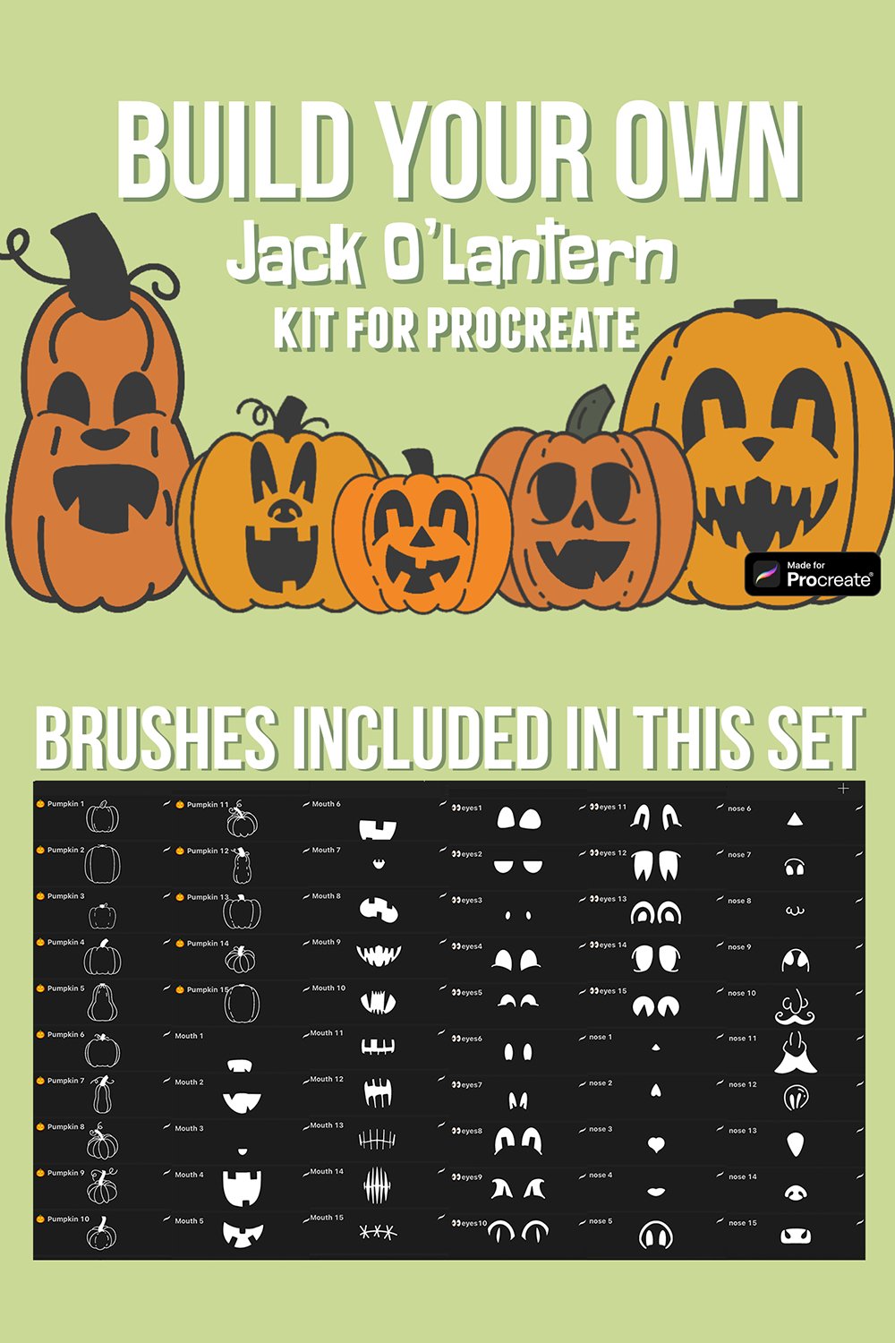 Build Your Own Jack O'Lantern Kit for Procreate