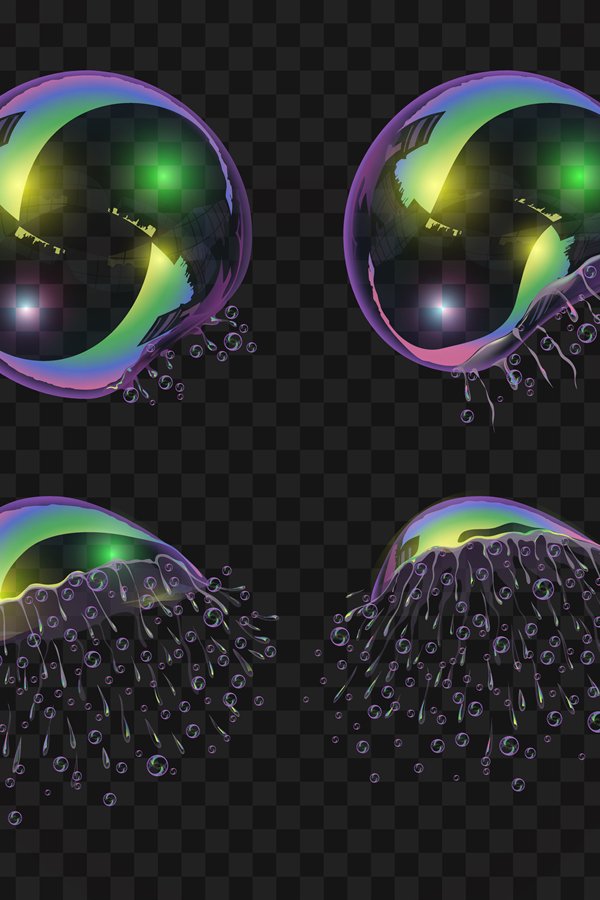 Realistic soap bubble burst explosion animation sequence. 3d