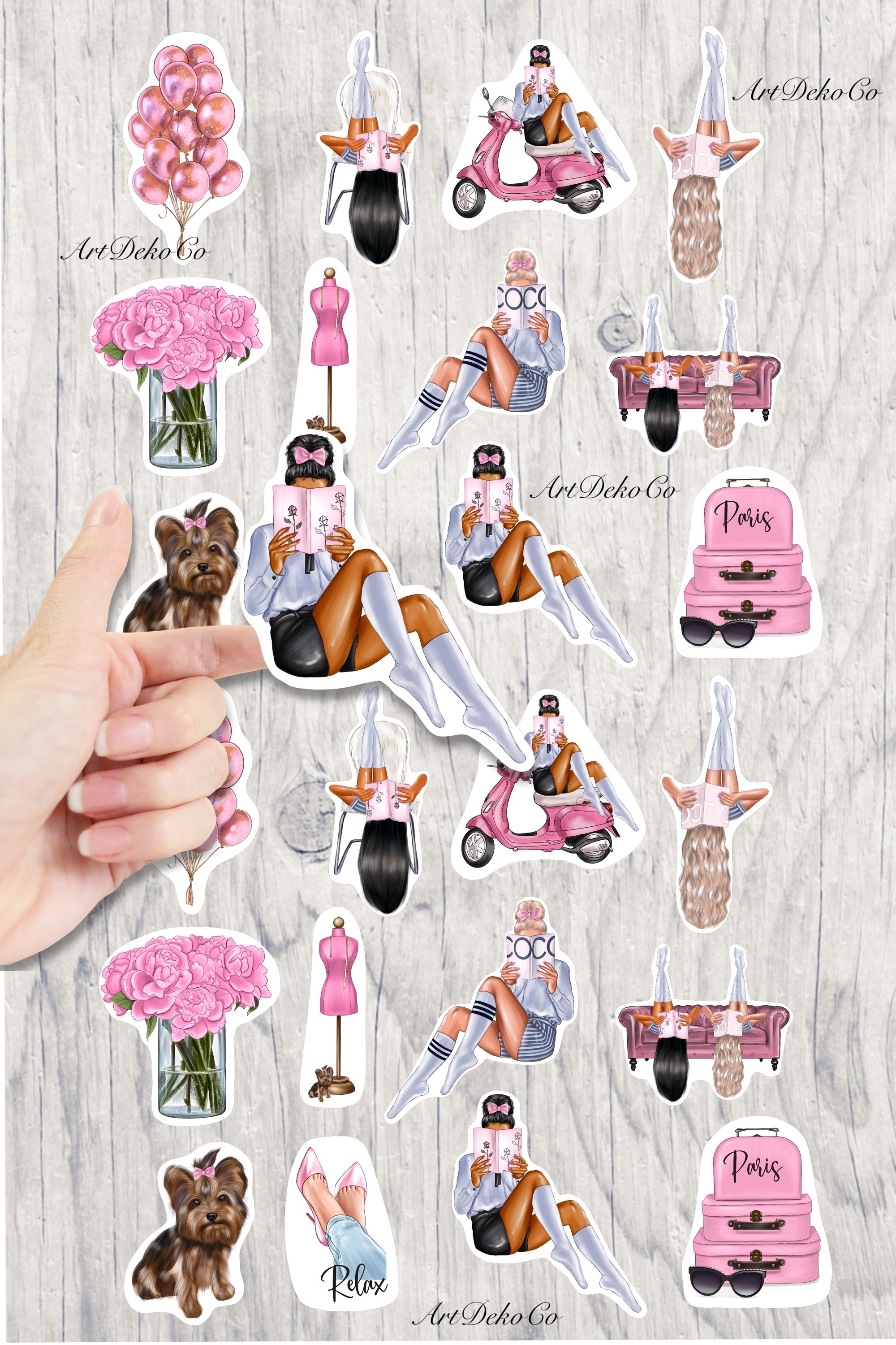 stickers, sticker sheet, fashion stickers