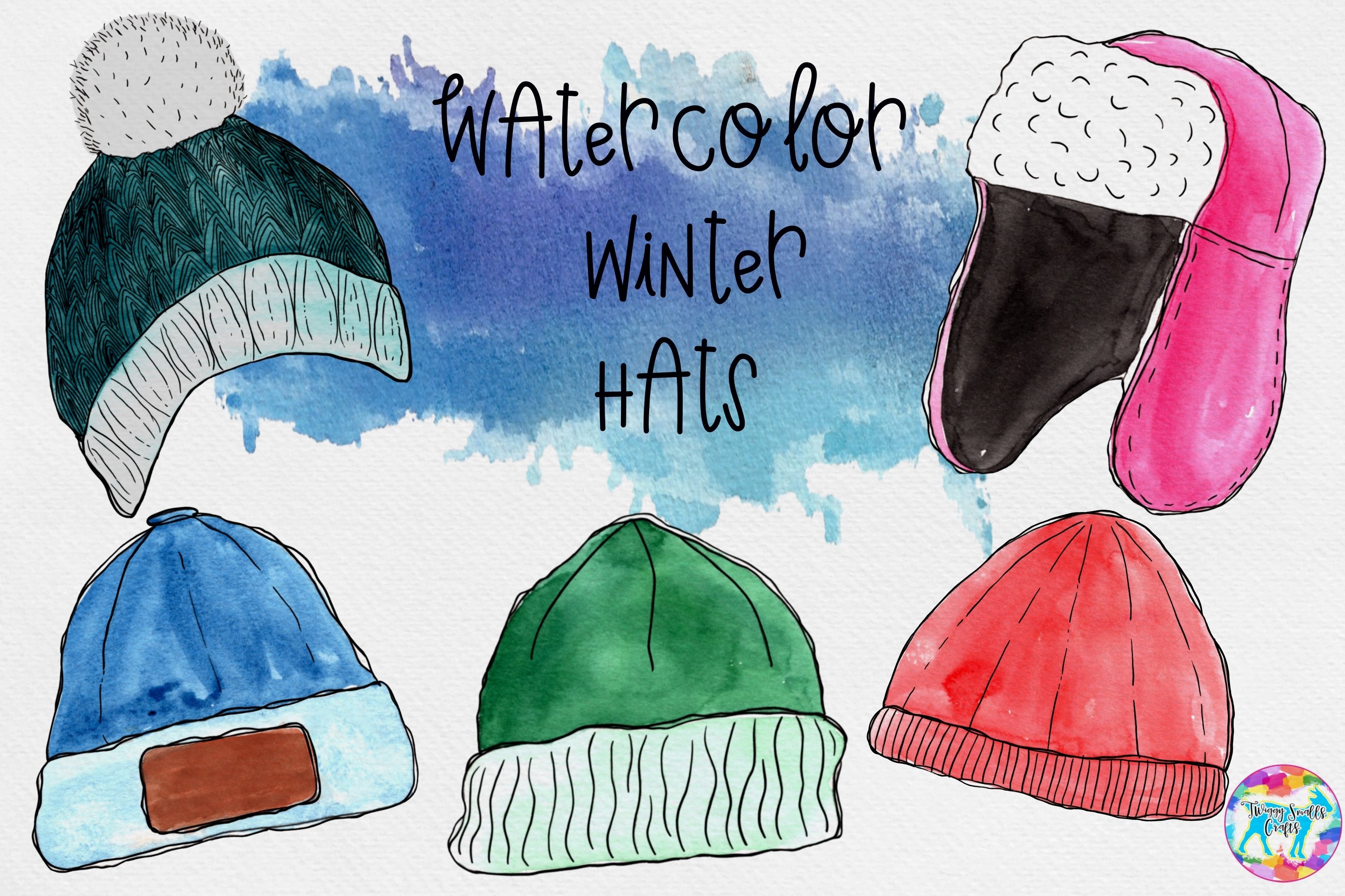 Watercolor Winter Hat Illustrations