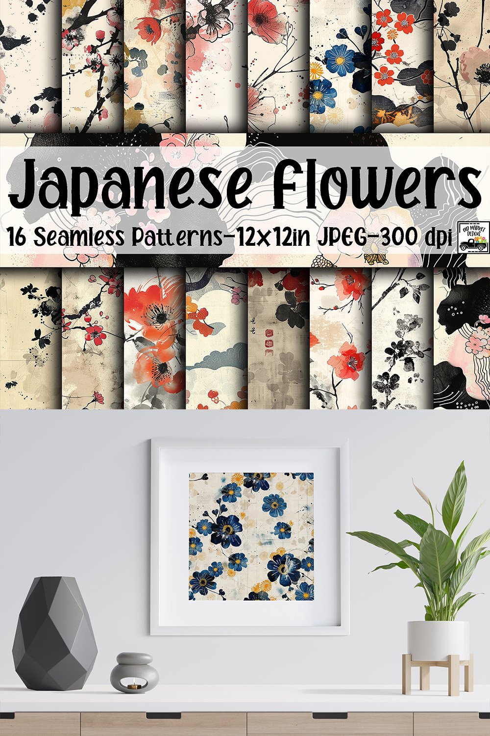 Seamless Cherry Blossoms Digital Paper