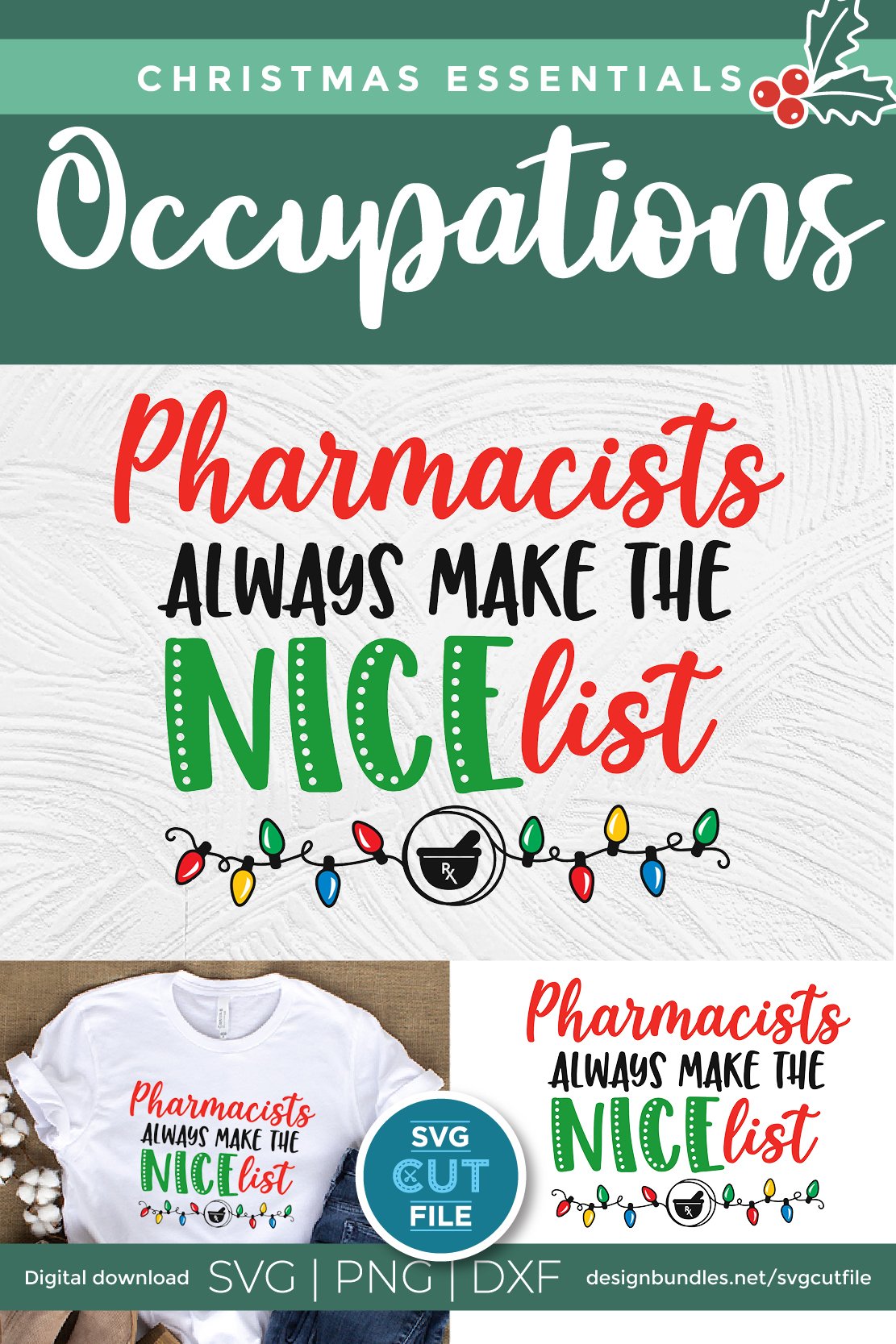Christmas Pharmacist svg - a Pharmacist nice list svg