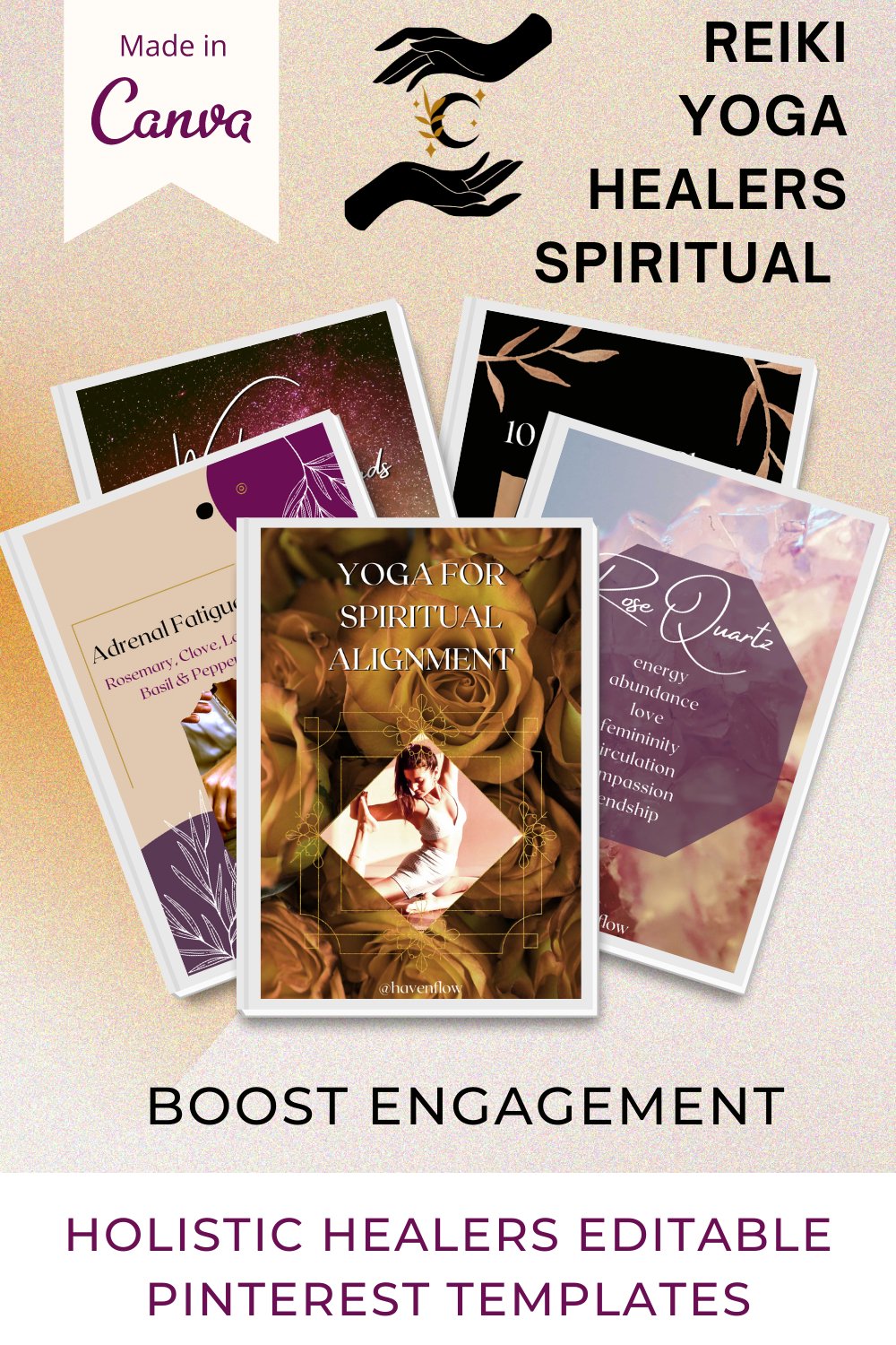 Holistic Healers Reiki & Yoga Business Canva Templates