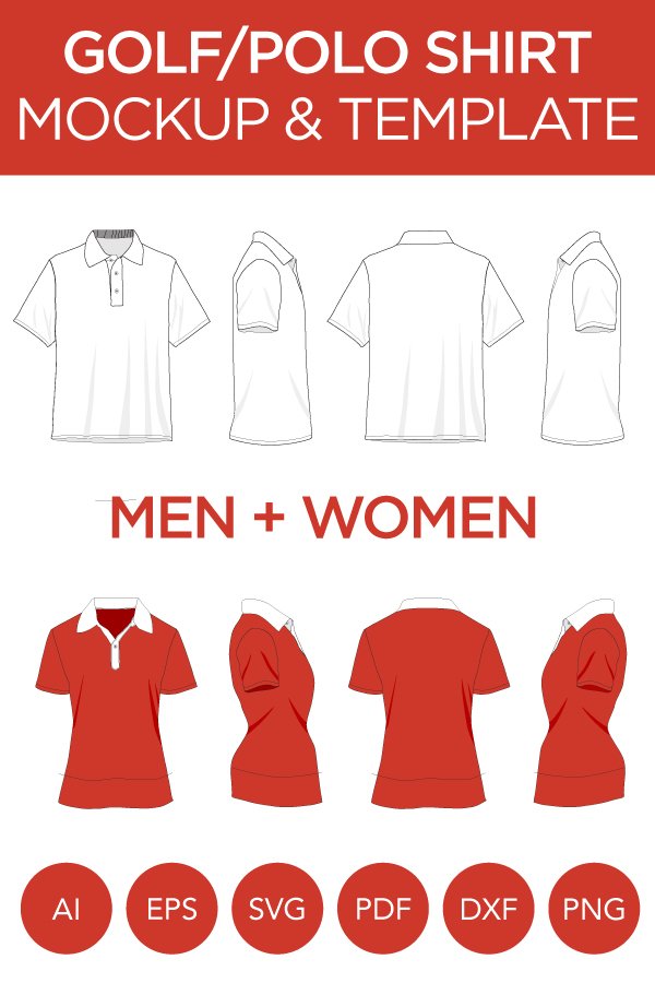 Golf/Polo Shirt - Vector Template Mockup