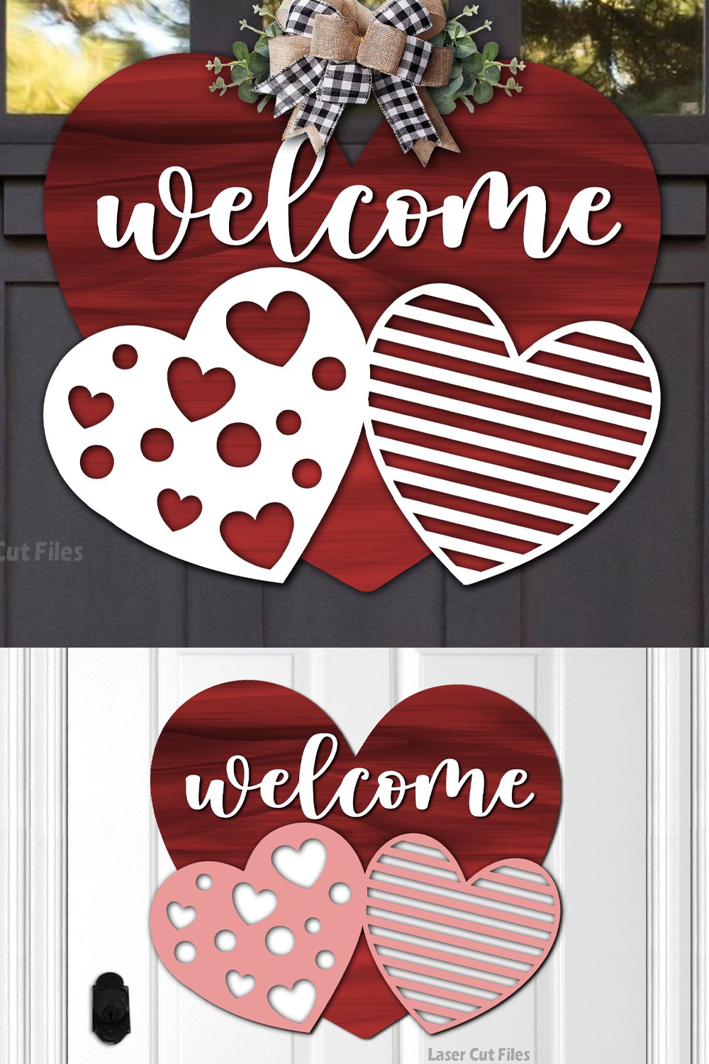 Valentines Day SVG Laser Cut Files | Heart Welcome Sign SVG