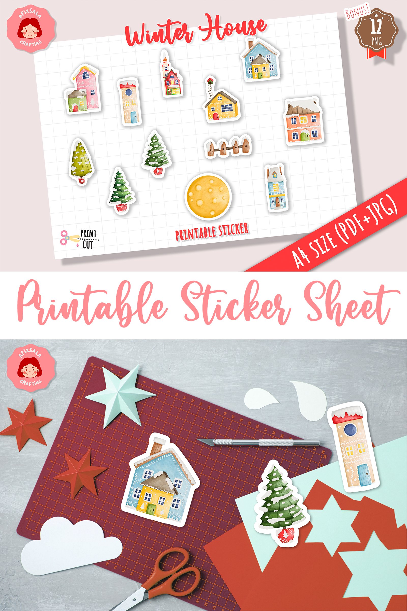 Christmas Winter House Sticker Sheet | Christmas (2246040)