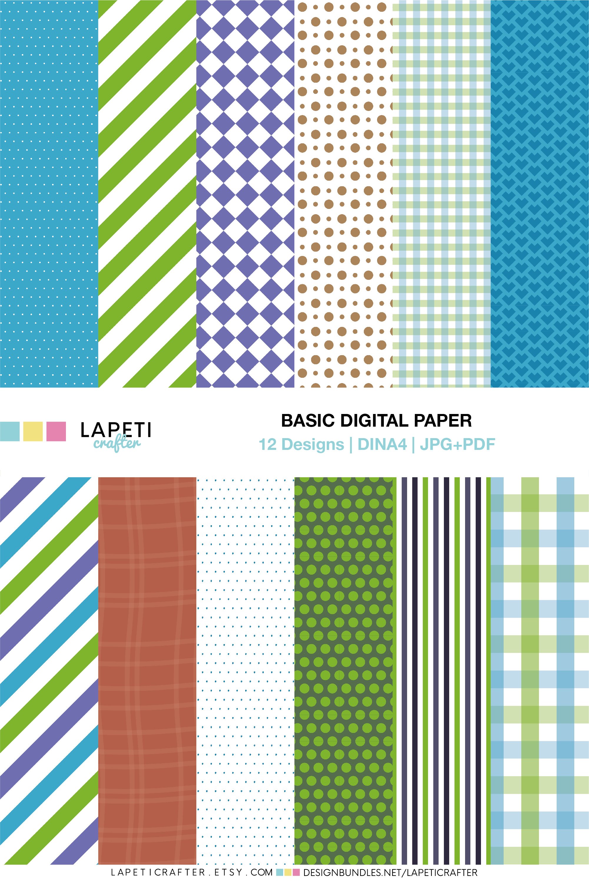 Digital Paper for Scrapbooking, DIY Projects and Cards