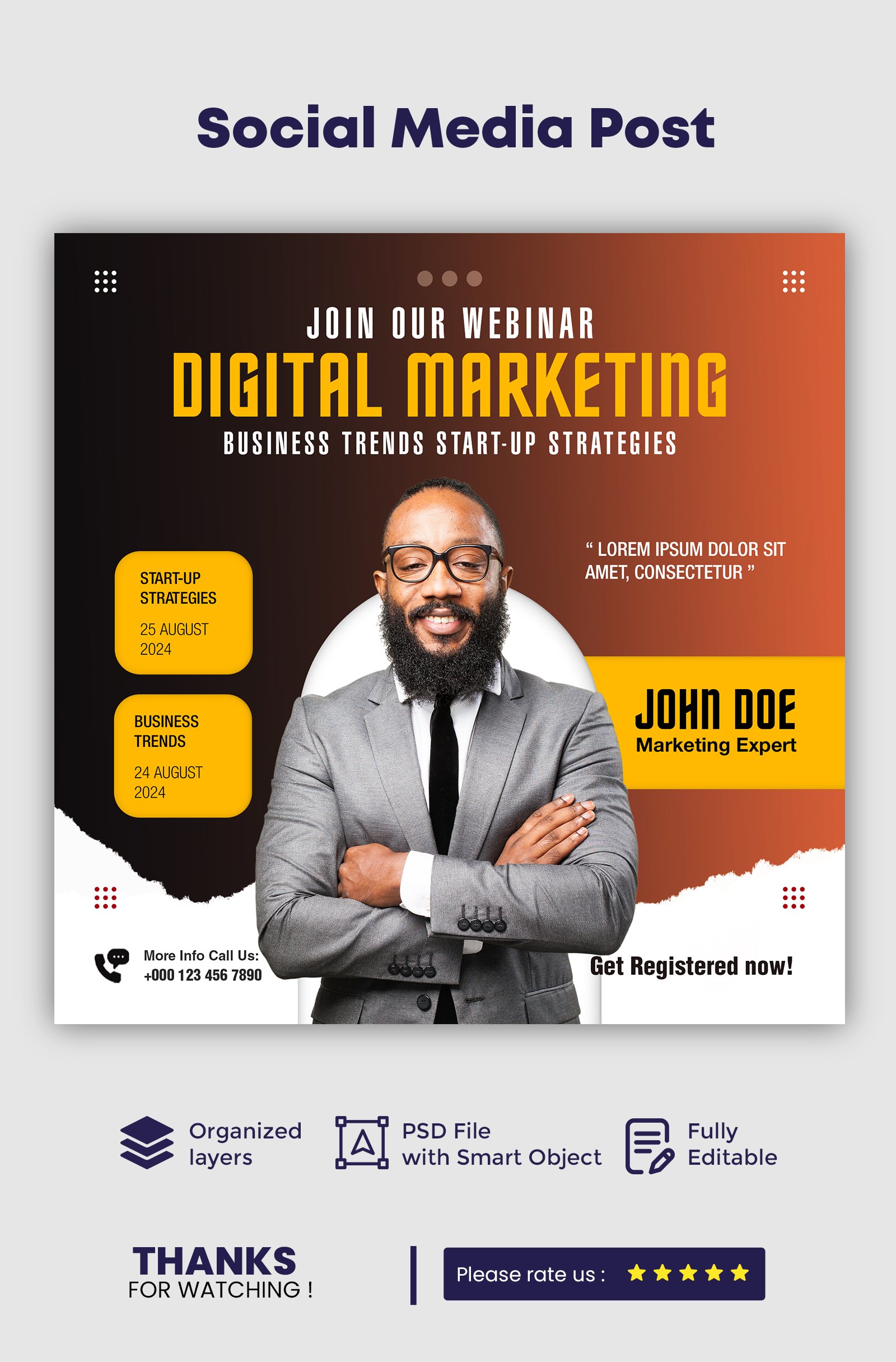 Creative concept digital marketing promotion template