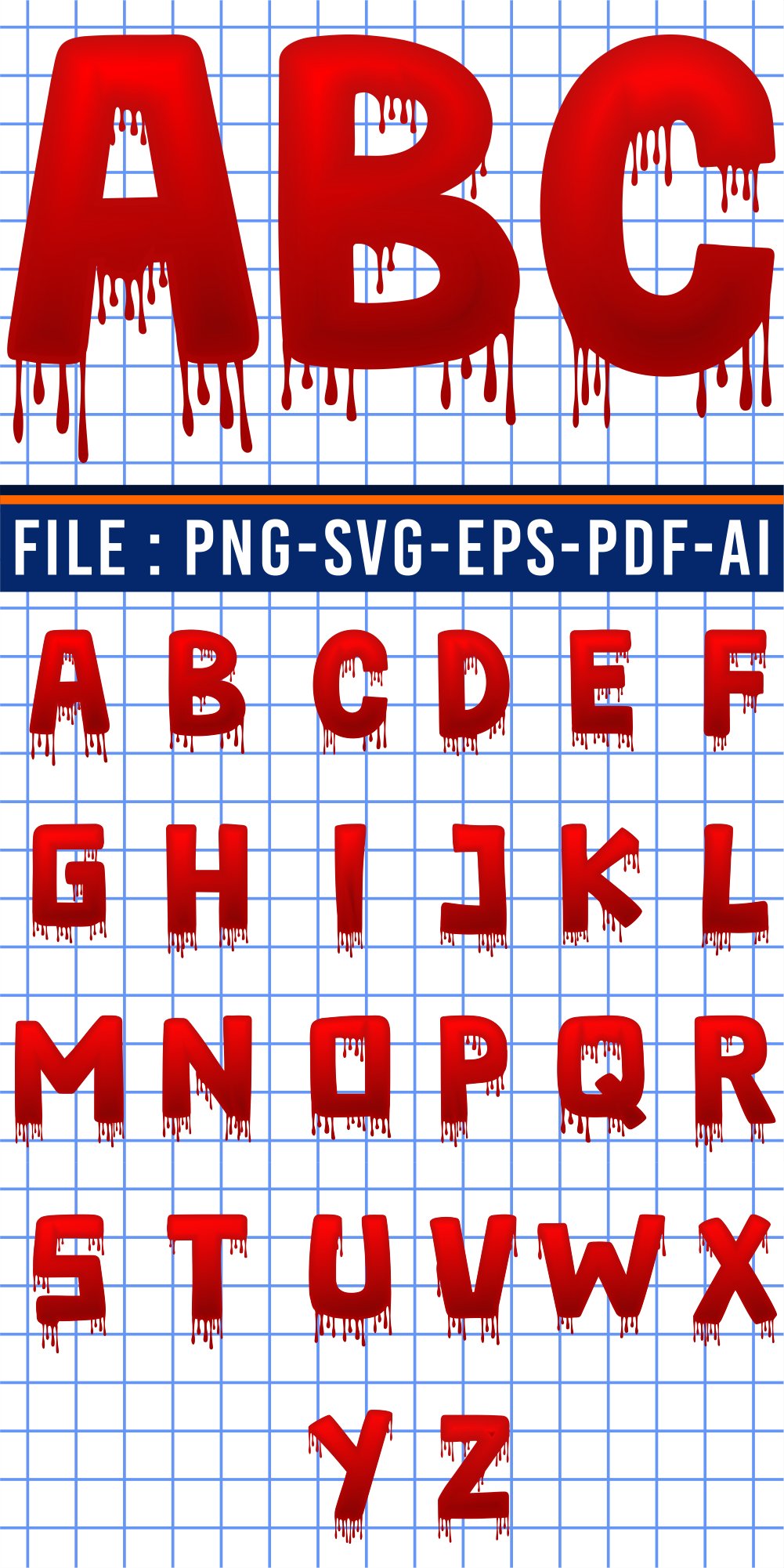 Halloween Font SVG, Dripping Alphabet, Blood Alphabet Set