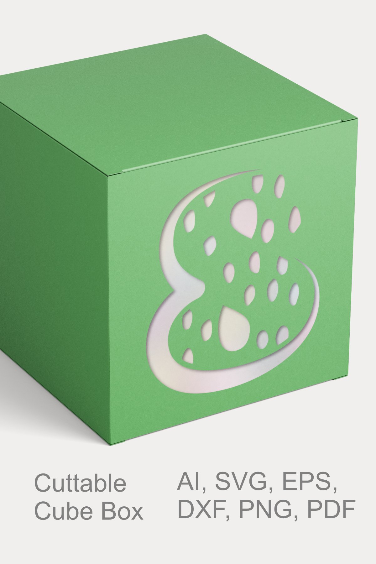 Number 8 Cube Favor Box Paper Cut SVG Template