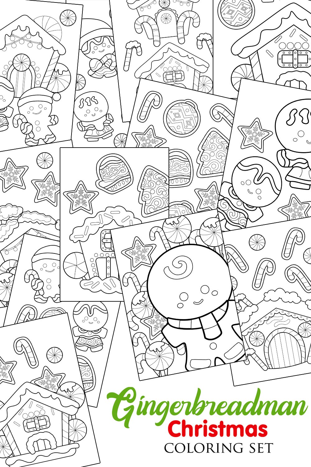 Cute Gingerbread Christmas House Coloring A4 for Kids & Adul