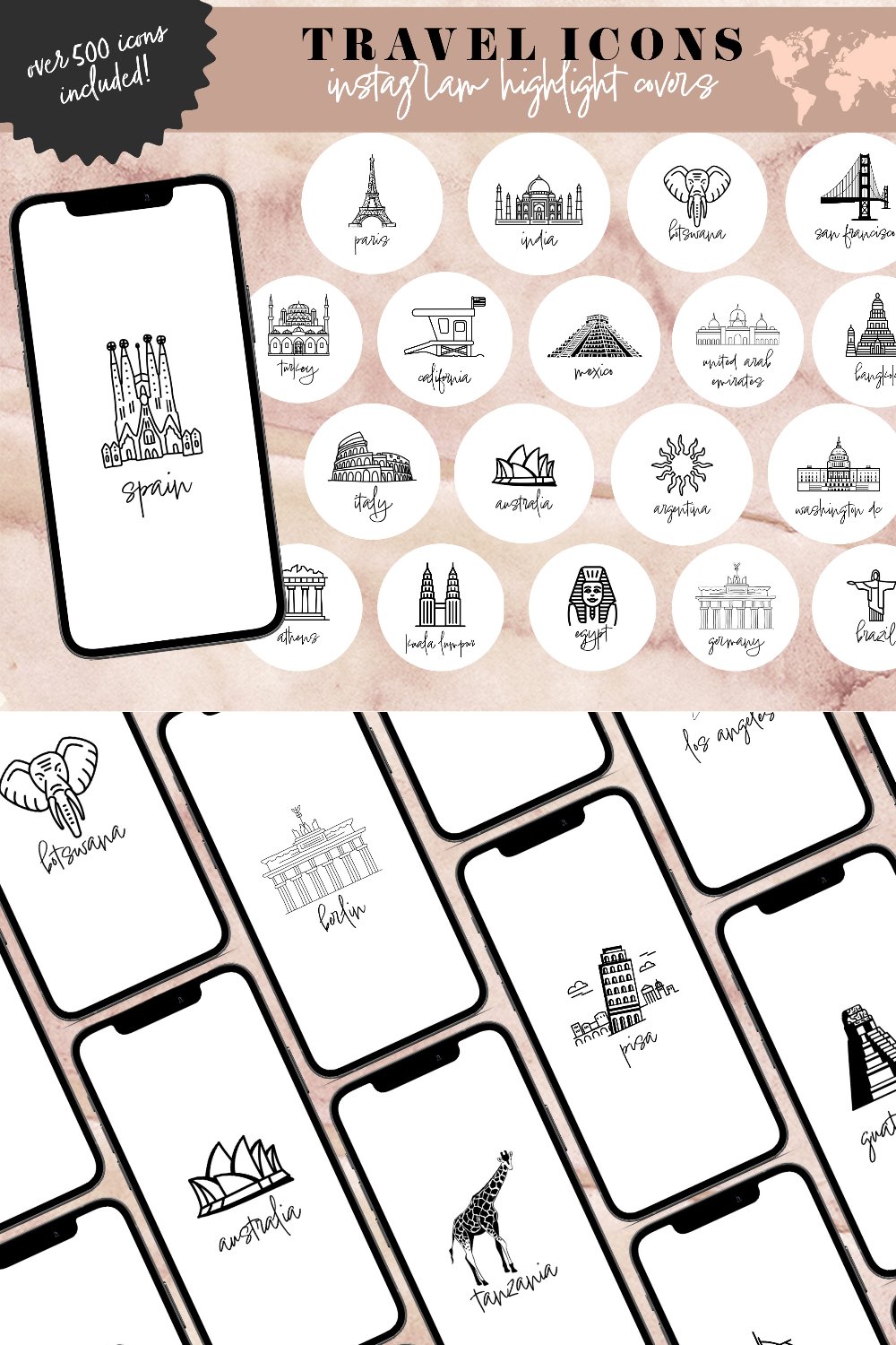 travel instagram highlight covers