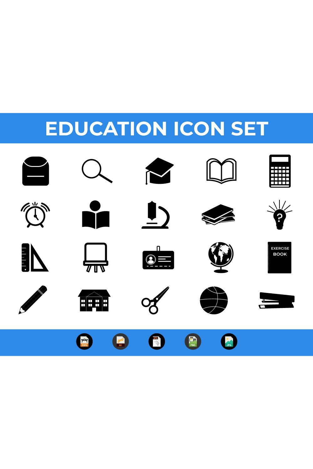 Education Icons Set Vector and SVG