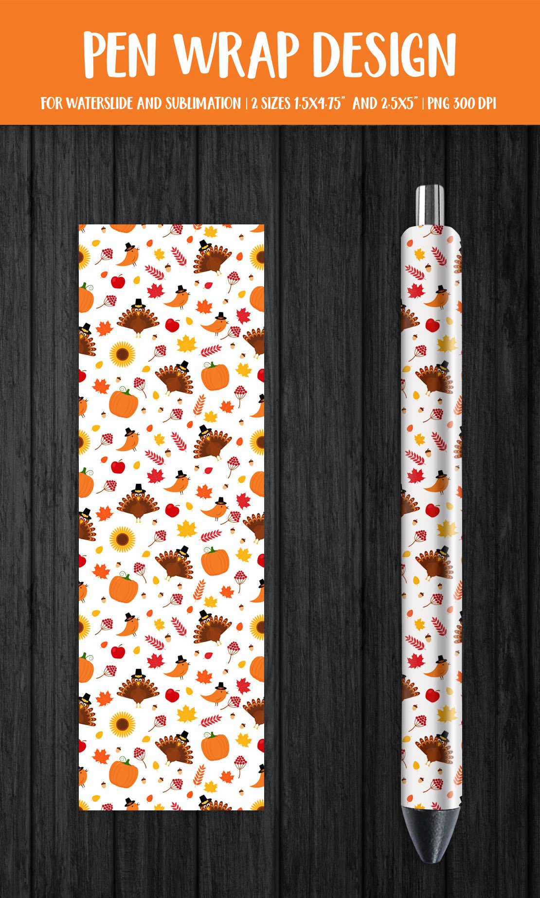 Cute Thanksgiving Pattern Pen Wrap Design (2271234)