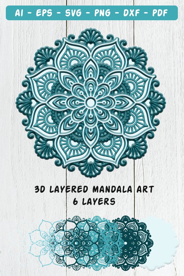 3D Layered Mandala Art - SVG (1206183)