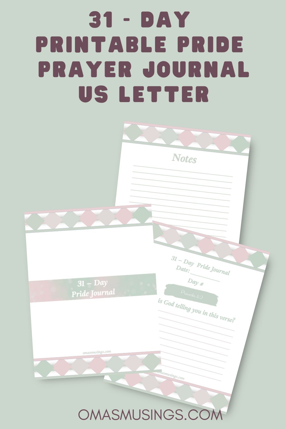 31 - Day Pride Journal US Letter Printable