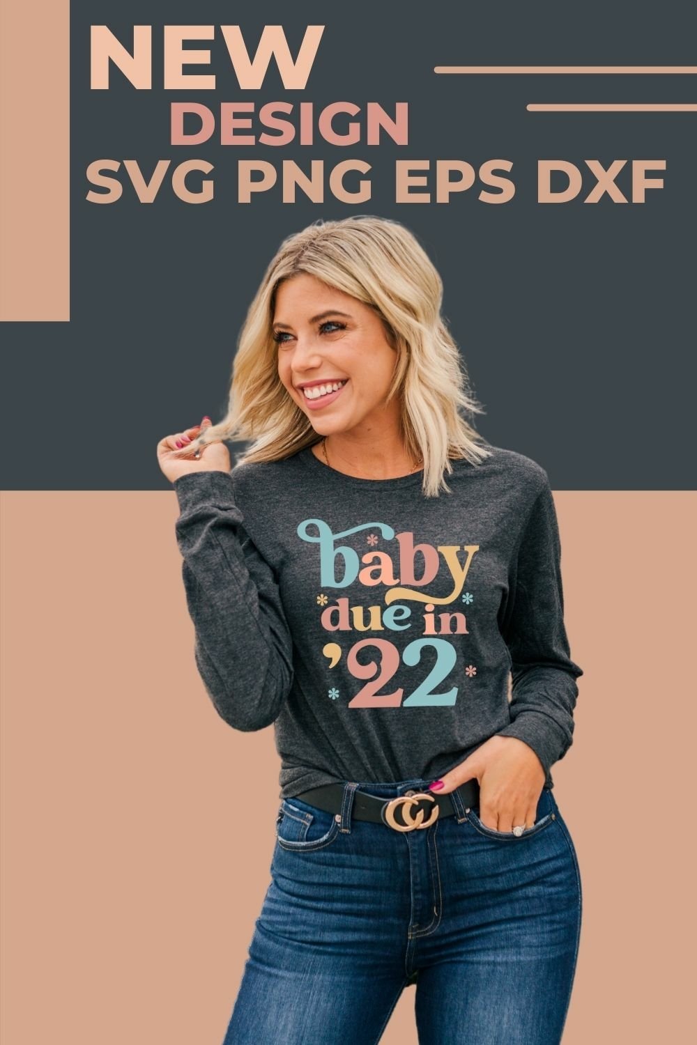 Baby Due In 22 SVG | Retro Expecting Baby SVG Cutting PNG