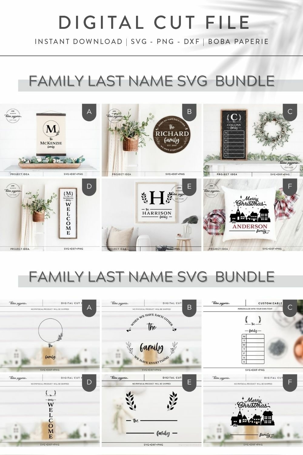 Family Last Name Svg Bundle, farmhouse family sign bundle