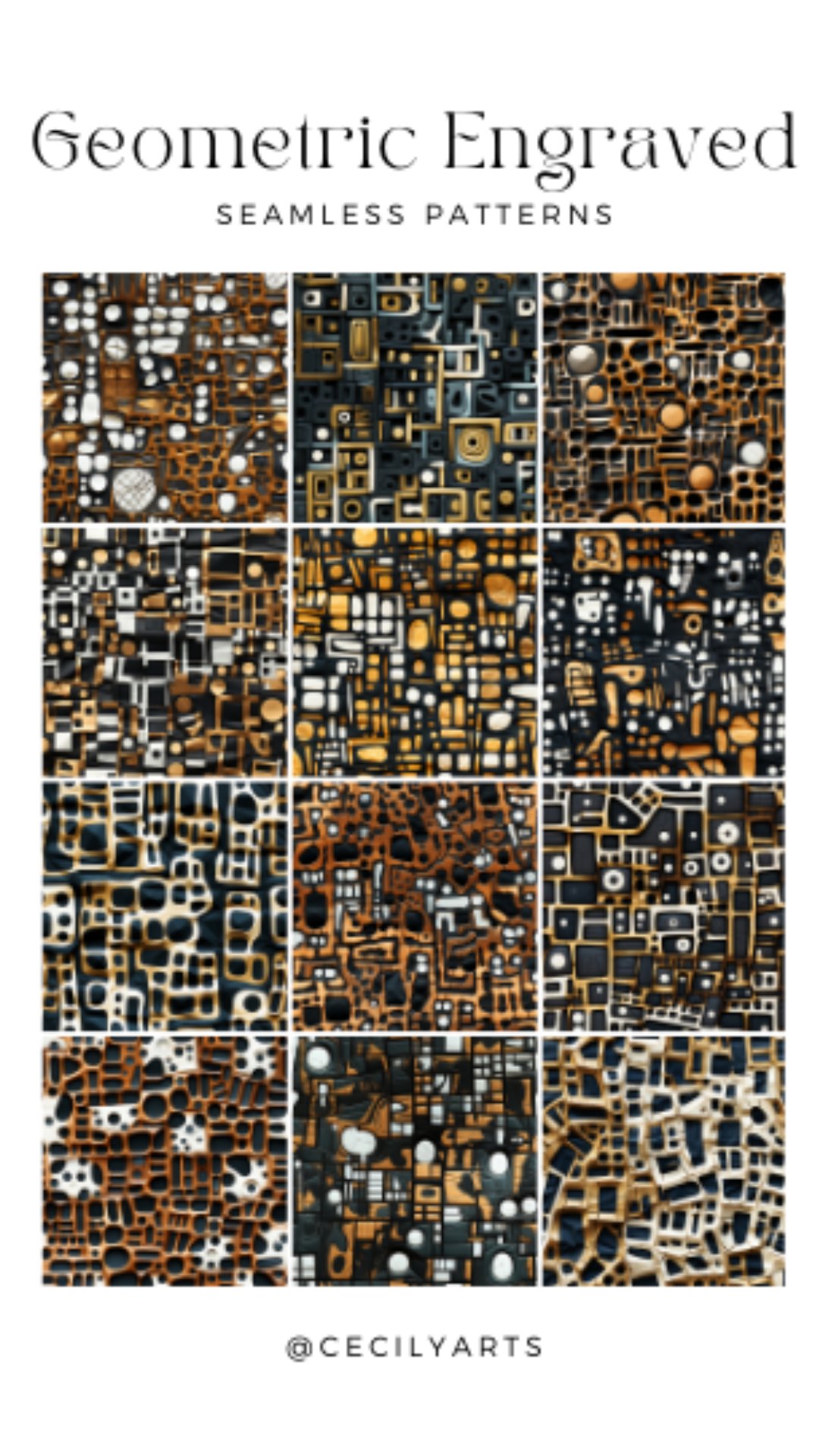 15 Geometric Engraved Seamless Pattern Background