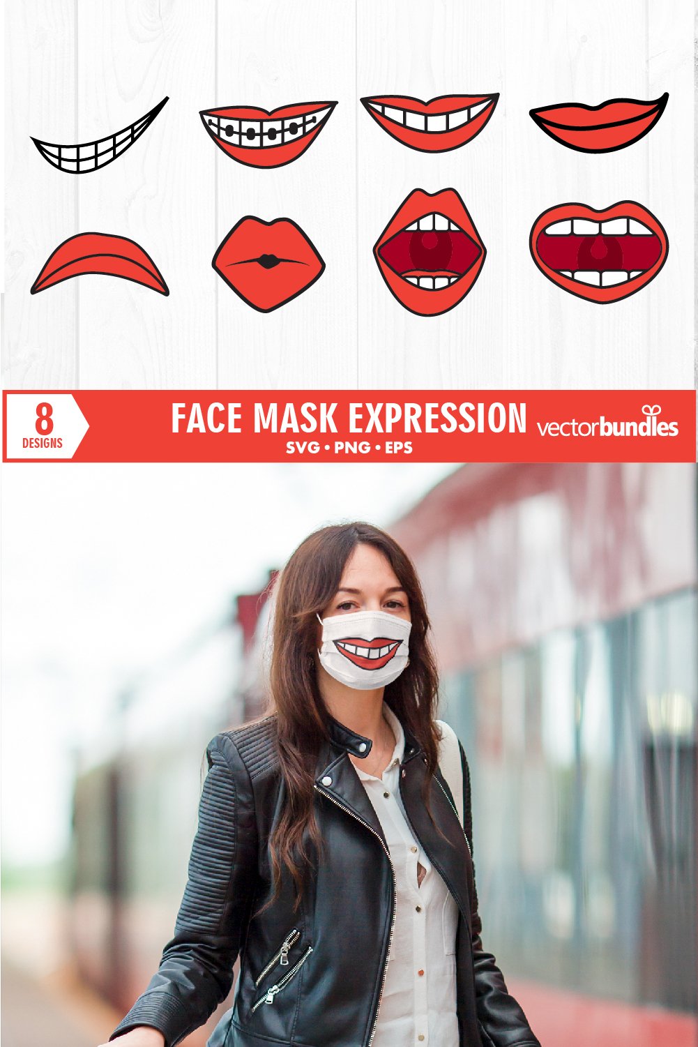 Lips expression for face mask bundle svg