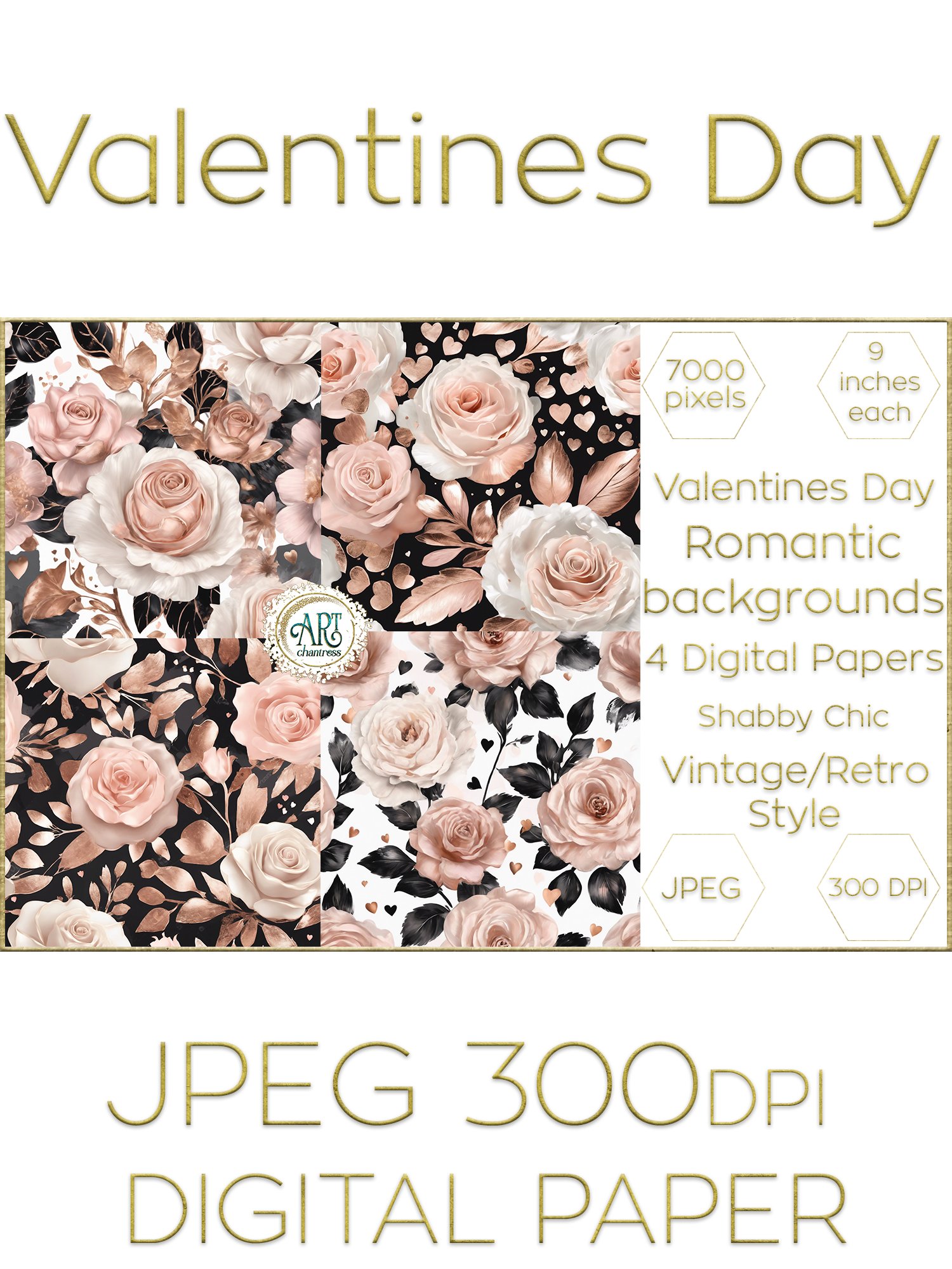Valentines Day Sweets Illustration Digital Papers (3176309)