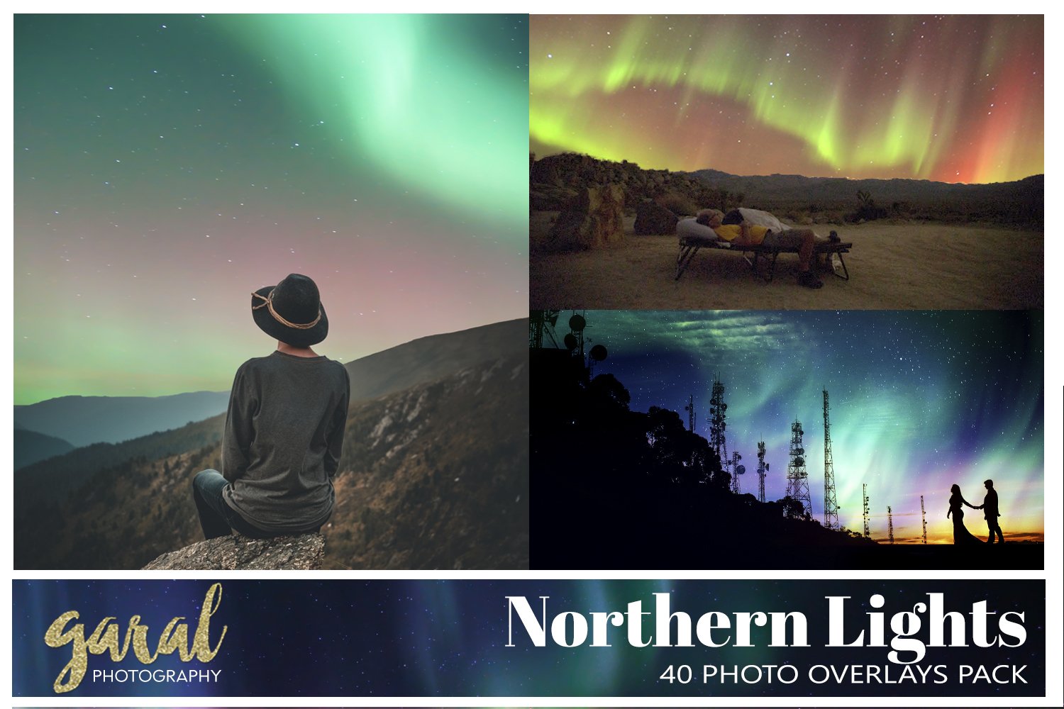 40 Northern Lights Digital Overlays