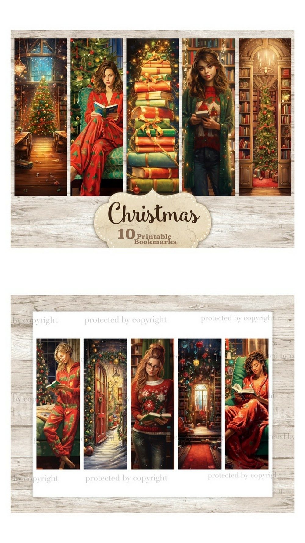 Christmas Bookmarks Printable | Print And Cut Set