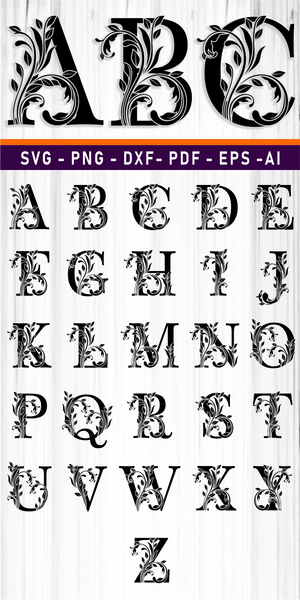 Monogram Letters SVG Cut Files For Cricut Designs