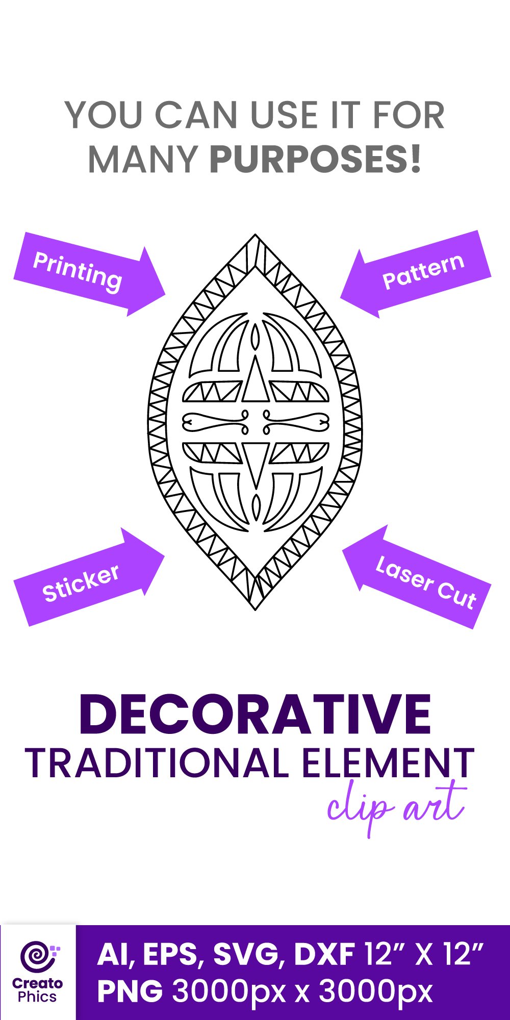 Decorative traditional element vector clipart SVG 8