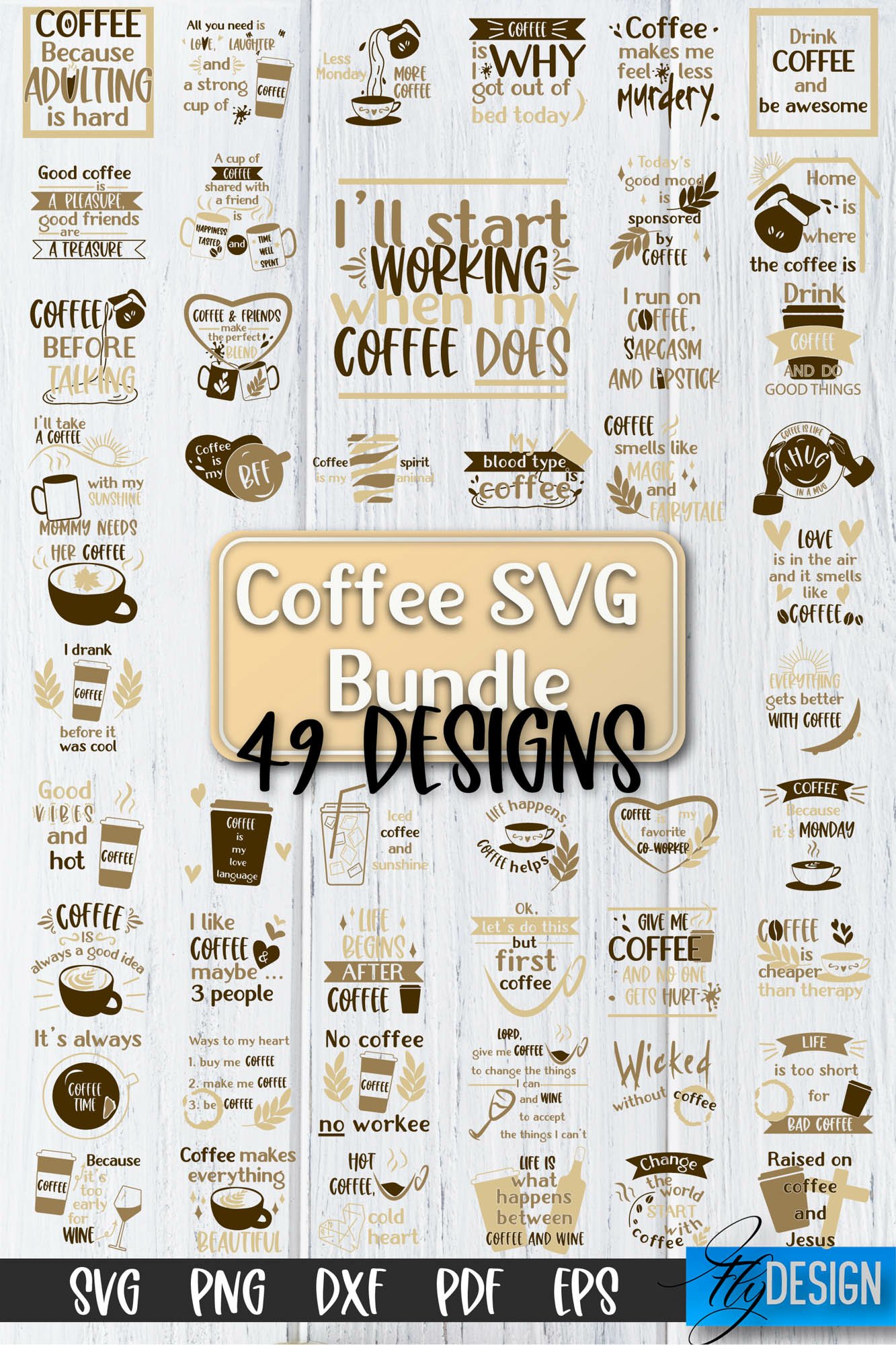 Coffee SVG Bundle | Coffee SVG Designs | Morning Quotes SVG