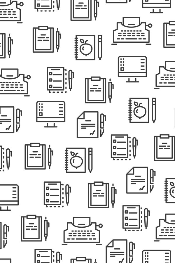 Writing tools line seamless pattern - creative background de