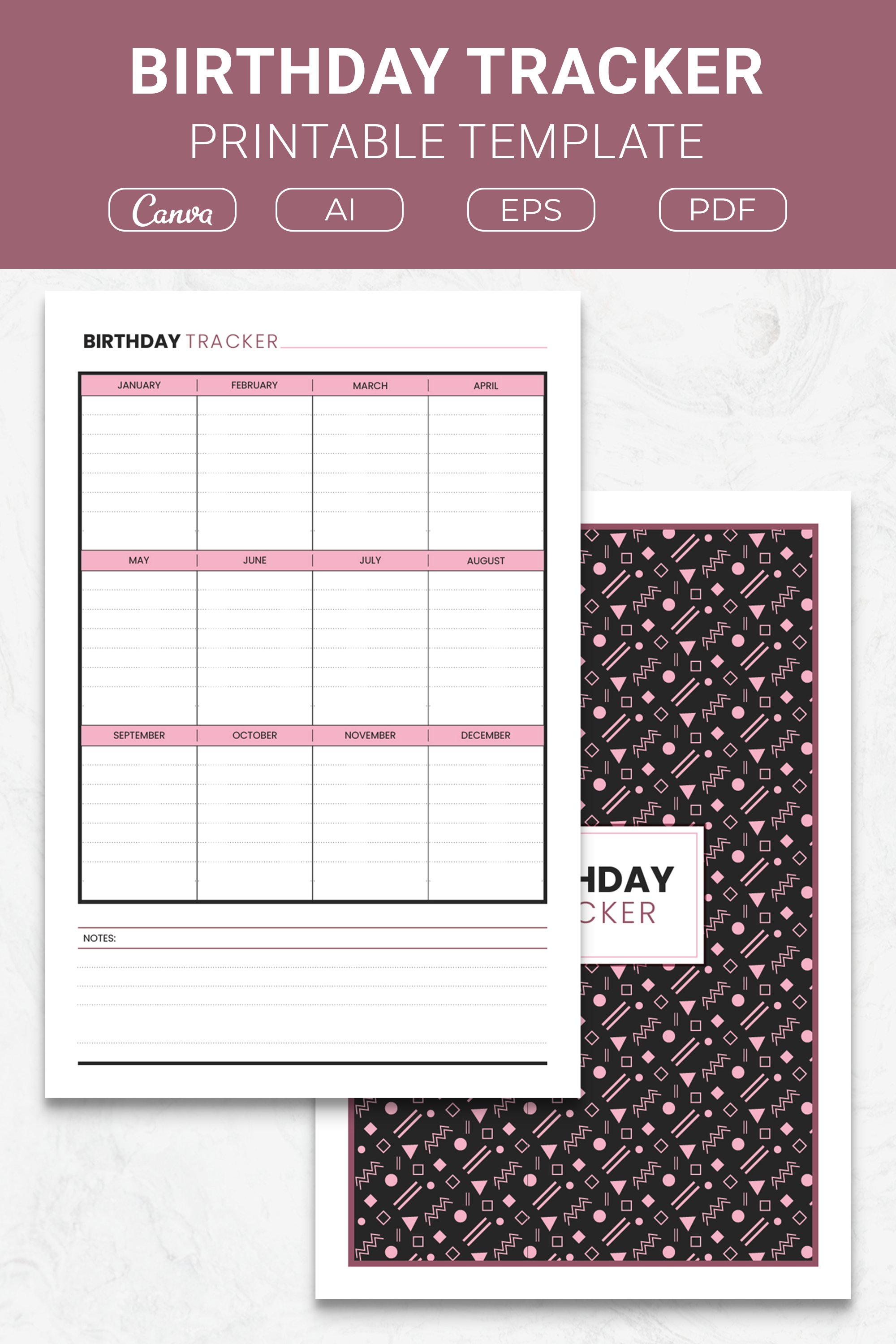 Birthday Tracker Printable Template