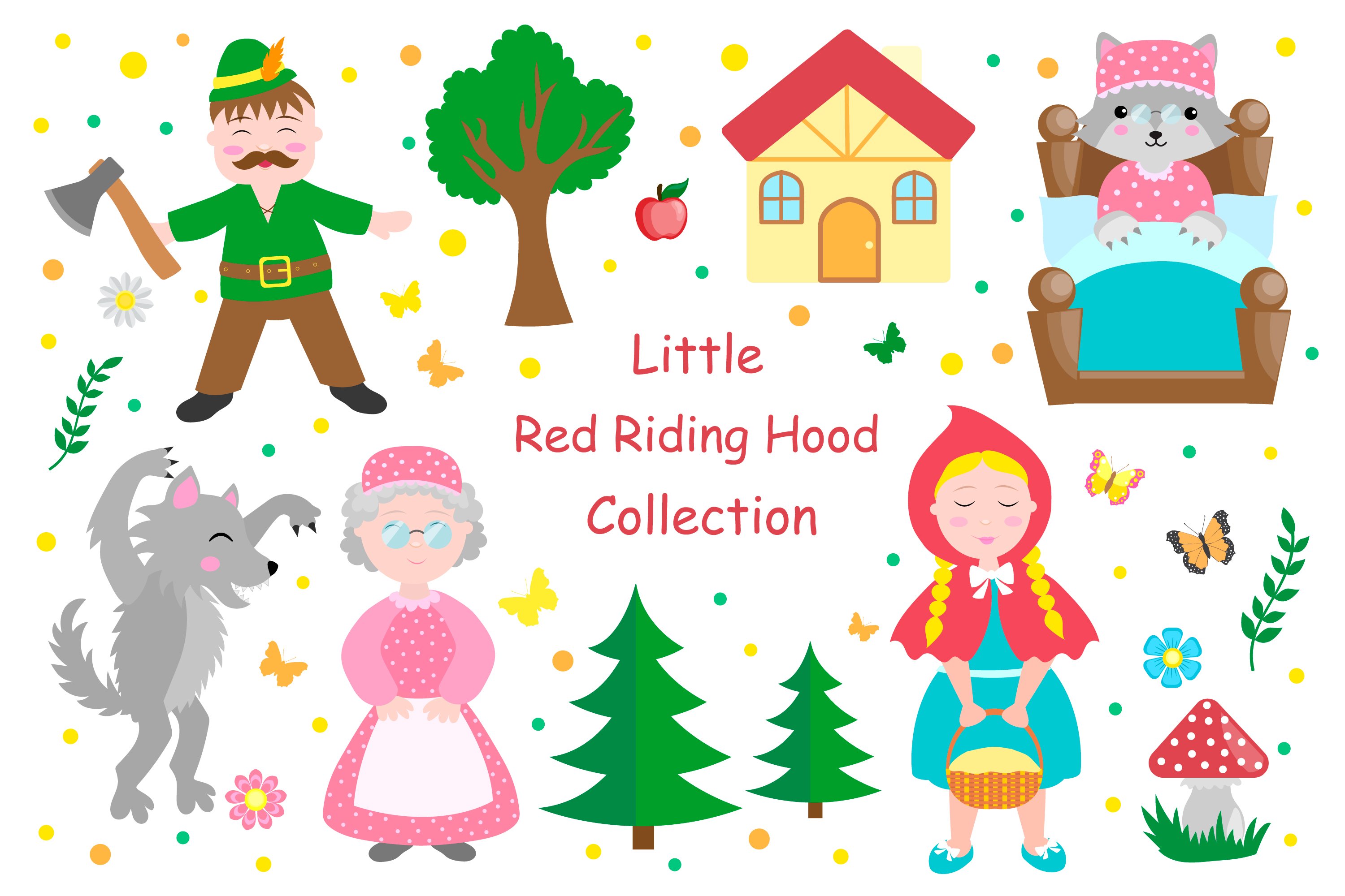 Cute Little Red Riding Hood set
