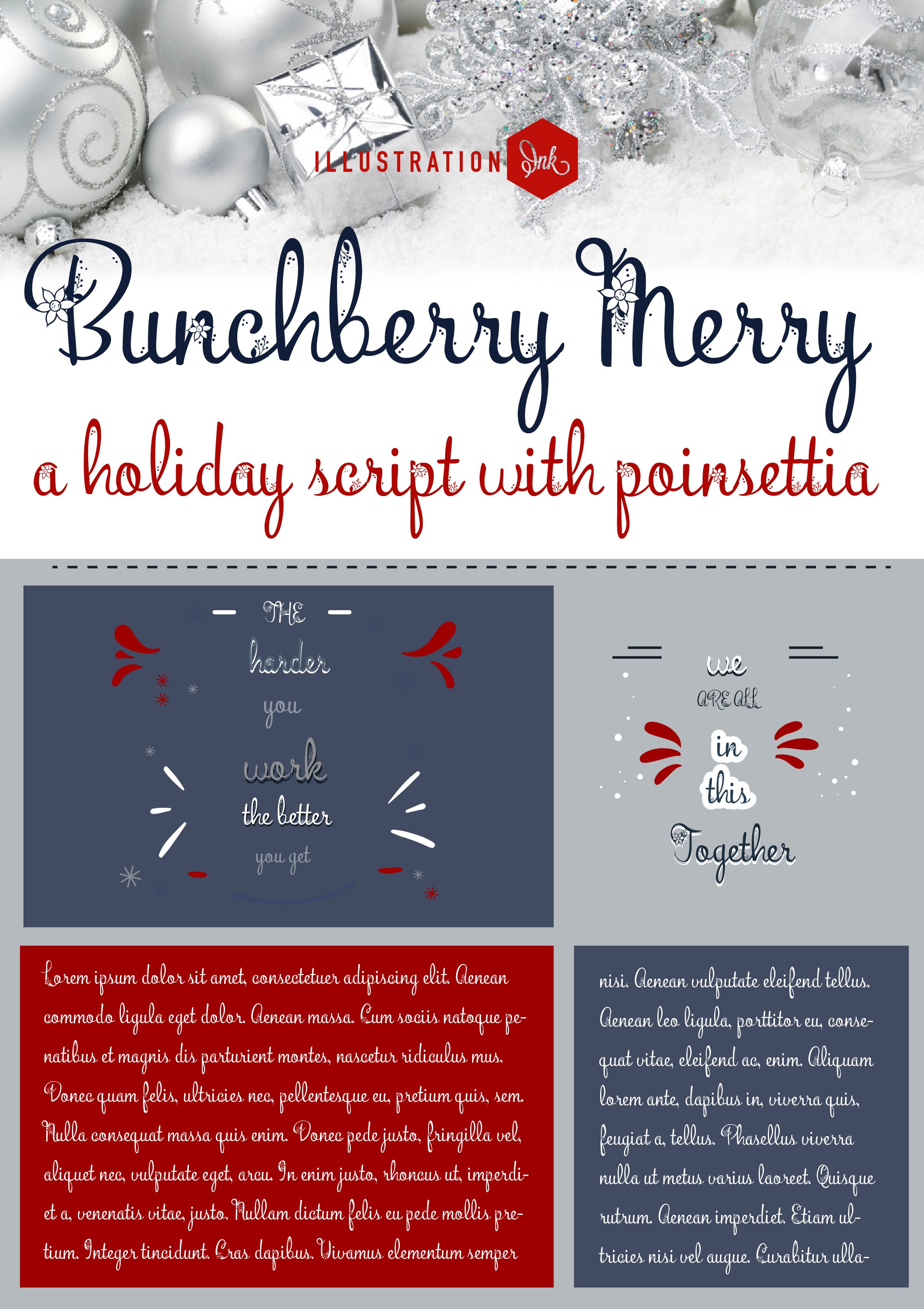 Hand-crafted, hand-written, Christmas script