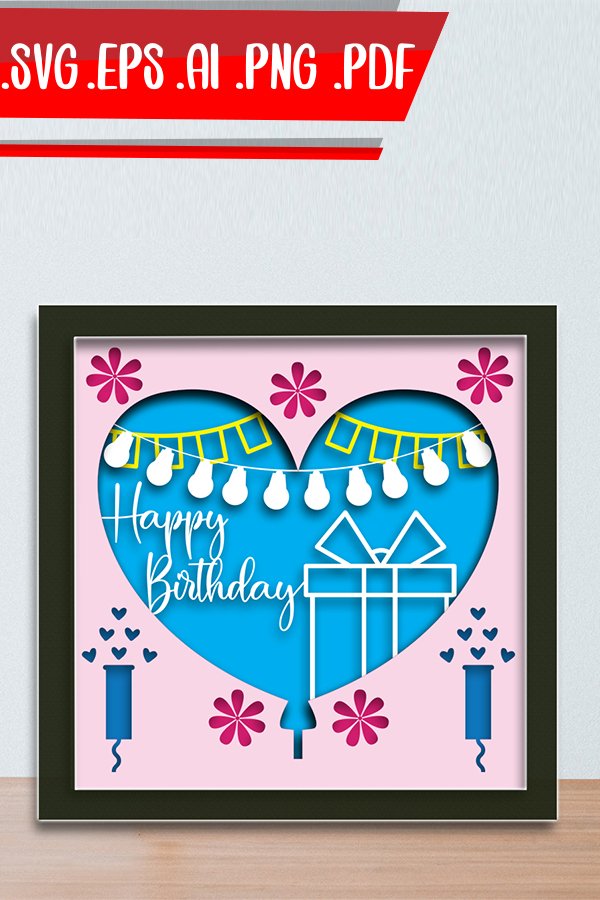 Birthday layered papercut 5