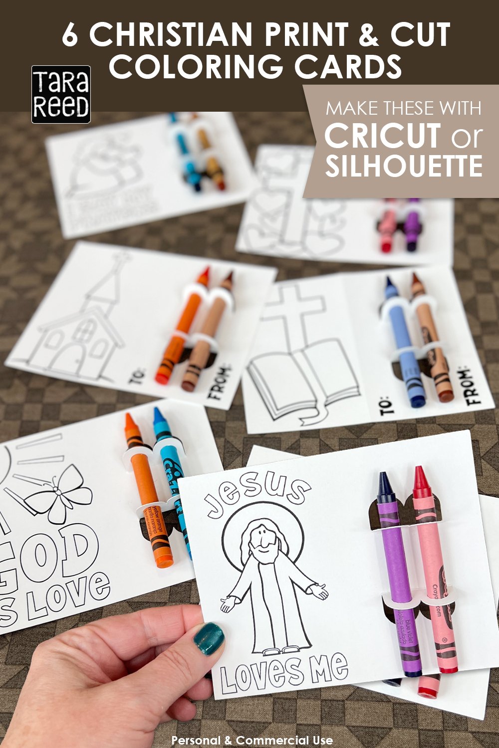 Christian Coloring Cards for Cricut or Silhouette