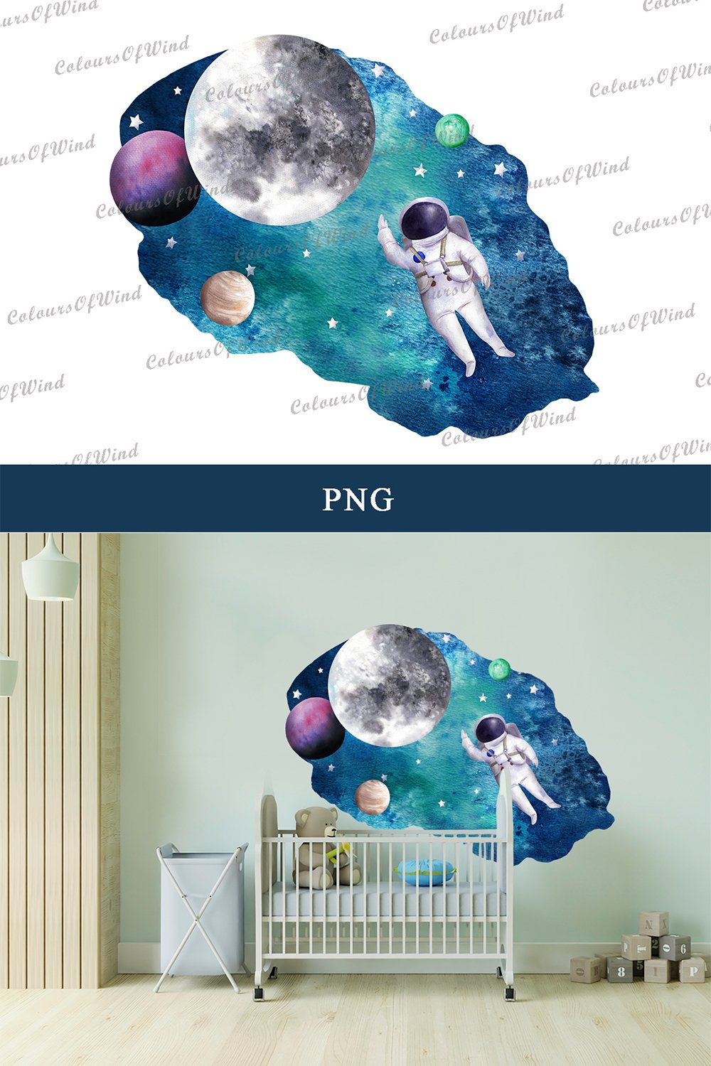Watercolor Astronaut PNG | Space Sublimation | Planet