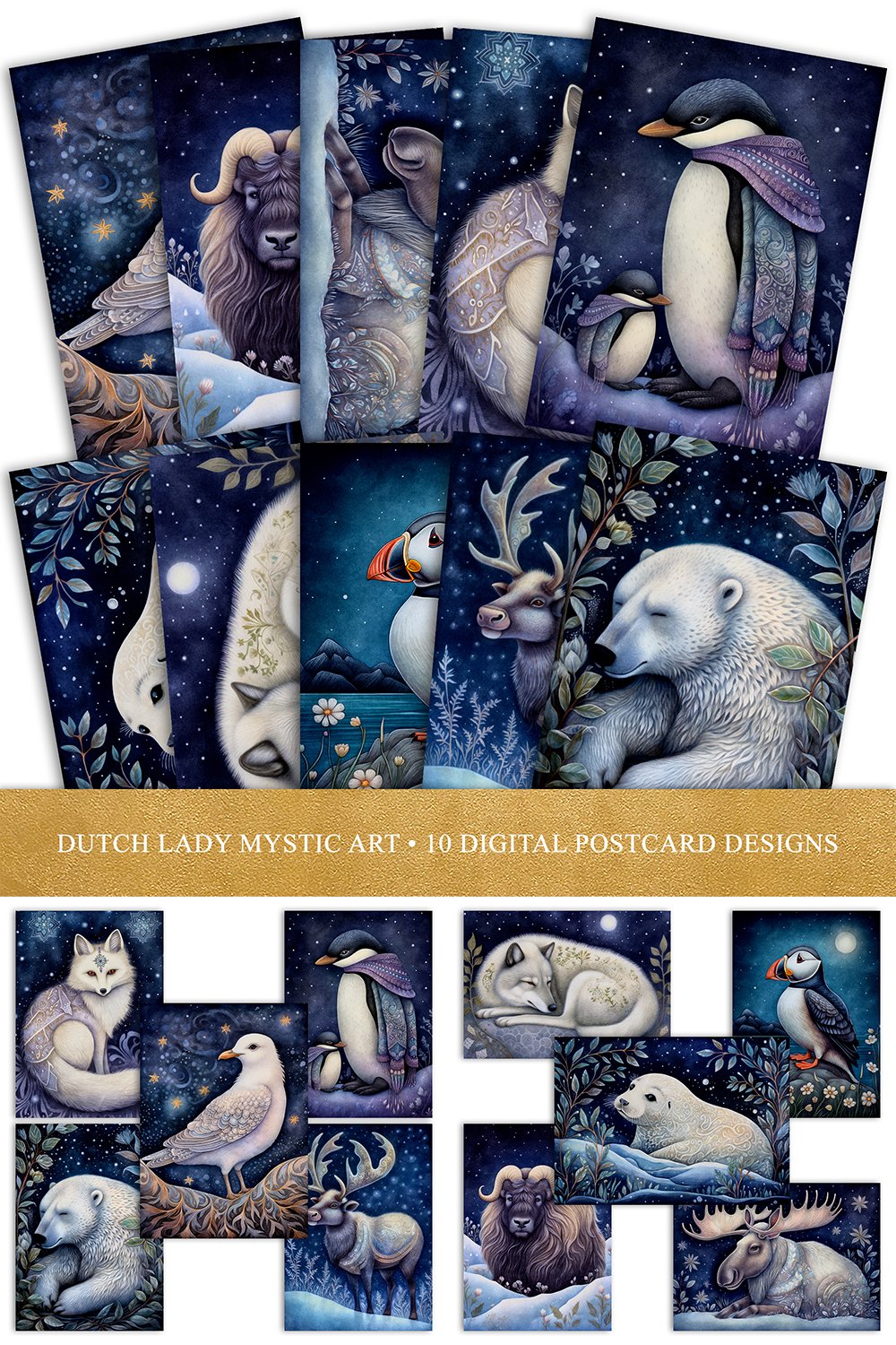 Arctic Circle Animals Postcard and Poster Print Set