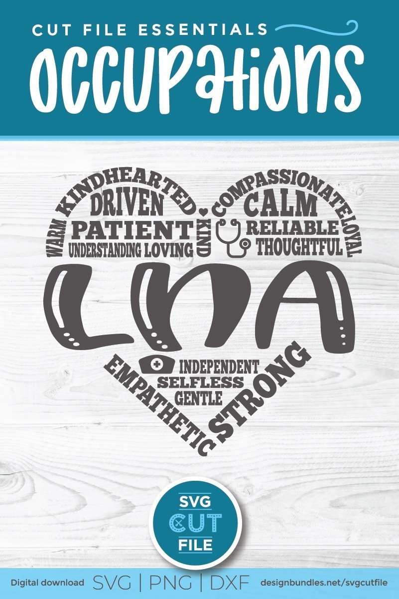 LNA svg subway art heart- a Licensed Nursing Assistant SVG