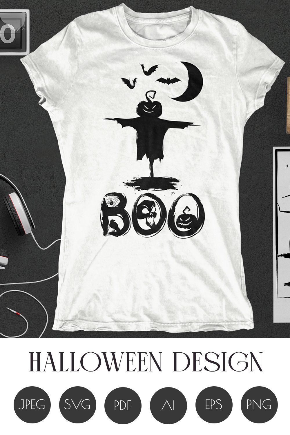 Halloween BOO, spooky vector design