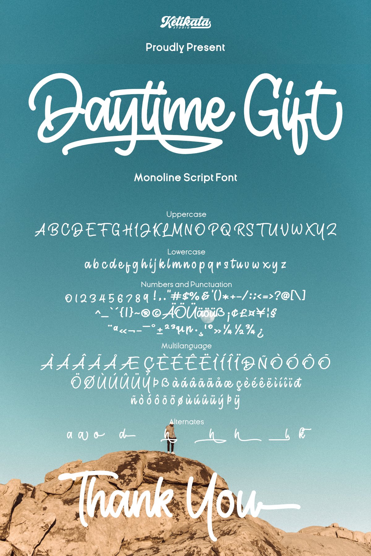 Daytime Gift Monoline Script Font (1140954)
